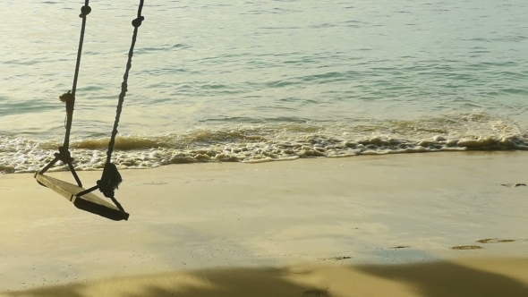 A Rope Swings On The Beach, Stock Footage | VideoHive
