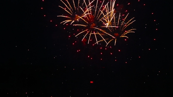 Fireworks Flashing In The Night, Stock Footage | VideoHive