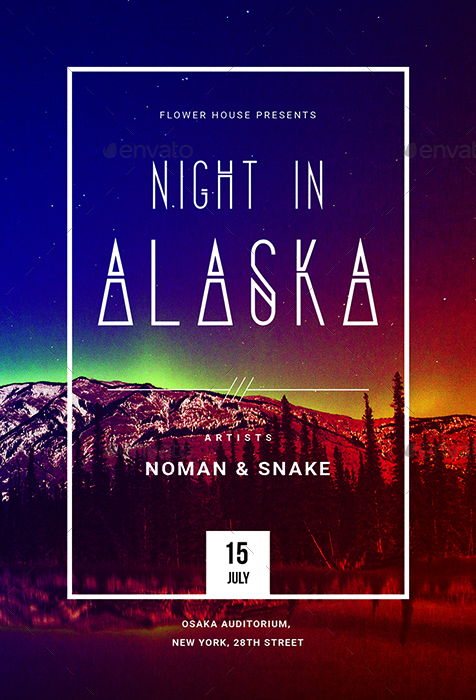 Night in Alaska Party Flyer by SUPERBOY1 | GraphicRiver
