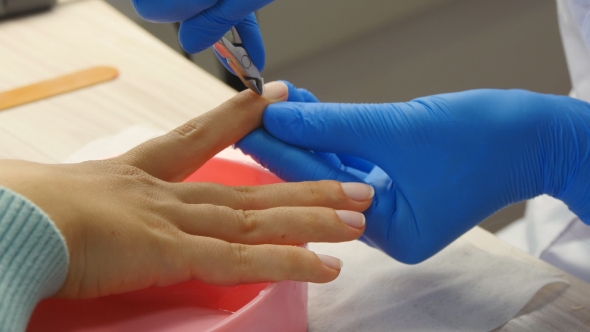 Girl Makes a Manicure In The Salon, Stock Footage | VideoHive
