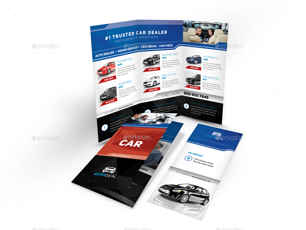 Auto Dealer Trifold Brochure by Mike_pantone | GraphicRiver