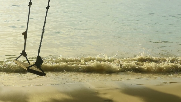 A Rope Swings On The Beach, Stock Footage | VideoHive
