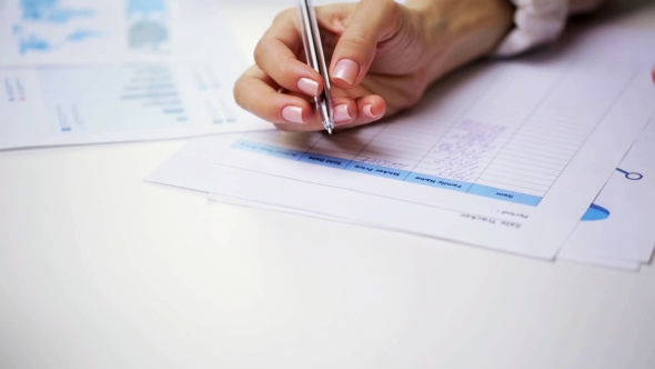 Female Hands With Pen Filling Papers 94, Stock Footage | VideoHive