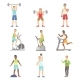 Men Training In Gym Set, Vectors | GraphicRiver