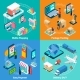 Mobile Shopping Isometric 2X2 Icons Set, Vectors | GraphicRiver