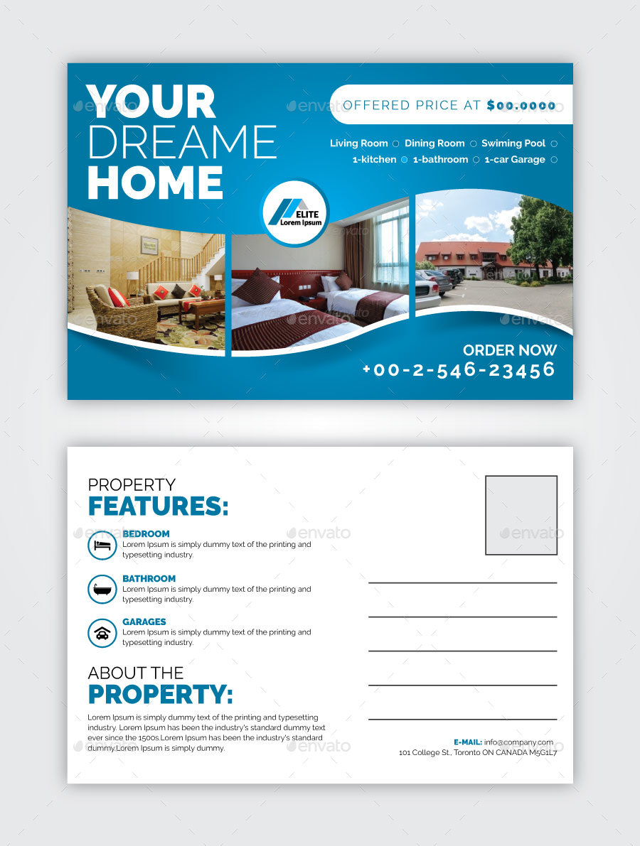 Hotel Post card Design, Print Templates | GraphicRiver