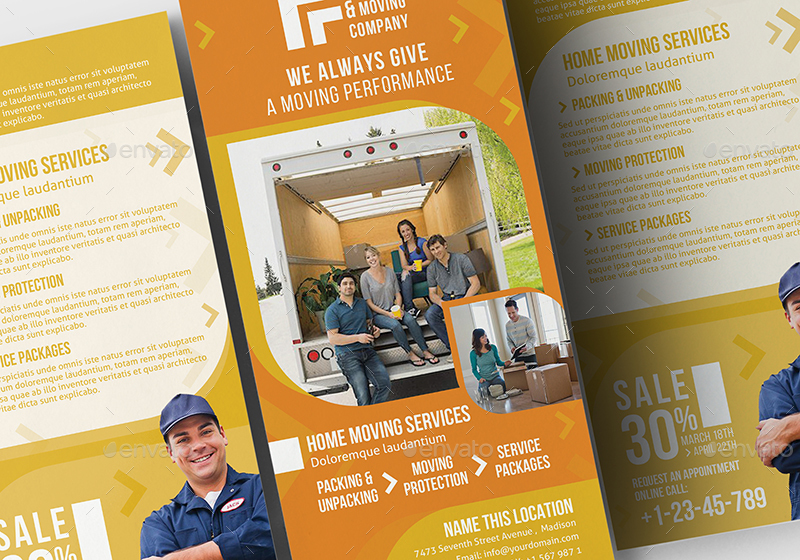 Moving Company / Rackcardand Postcard Template, Print Templates ...