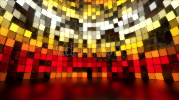 Revolving Neon Tiles Stage Light With Floor - Sunset Color, Motion Graphics