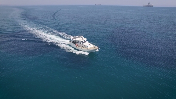 Aerial View Of Floating Boat, Stock Footage | VideoHive