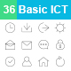 Basic ICT Line II, Icons | GraphicRiver