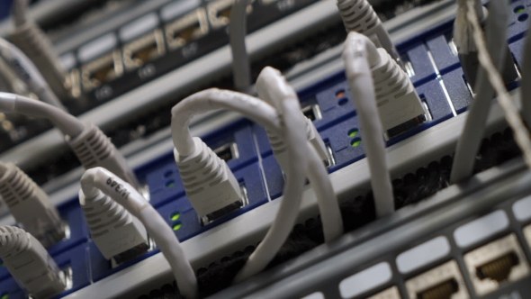 Cables And Connections On Network Server, Stock Footage | VideoHive