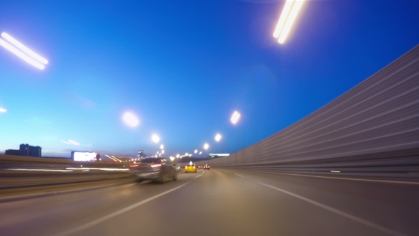 Night Road Through The City At Night , Stock Footage | VideoHive