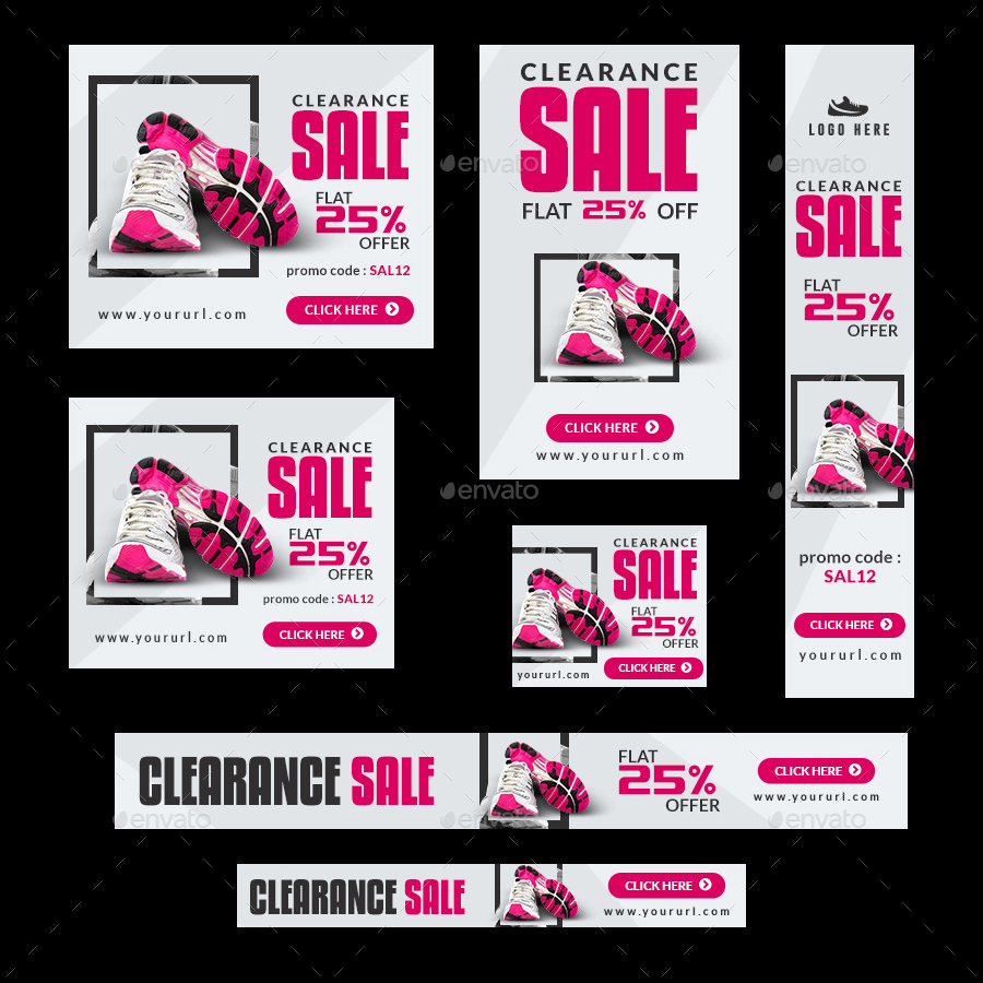 Product Sale Banners Bundle - 10 Sets - 180 Banners by Hyov | GraphicRiver