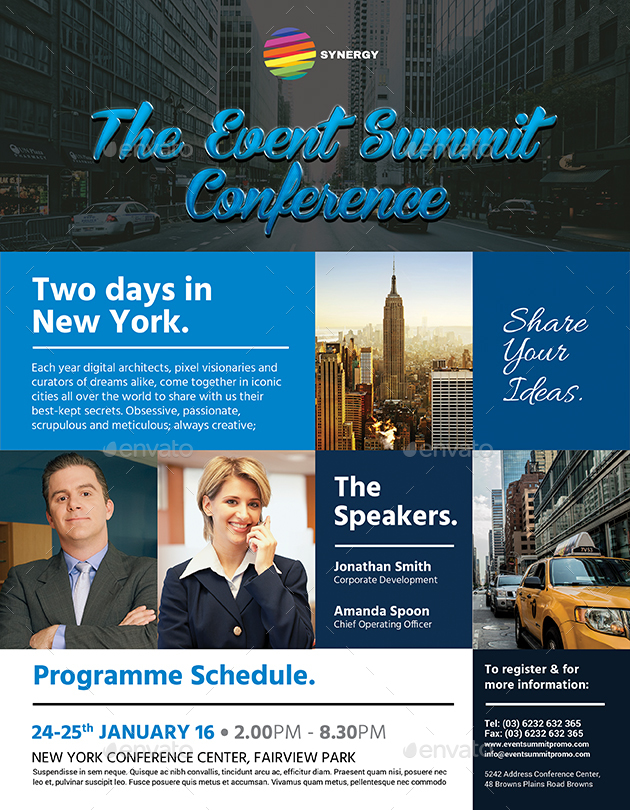 Event Summit Conference Flyer, Print Templates | GraphicRiver