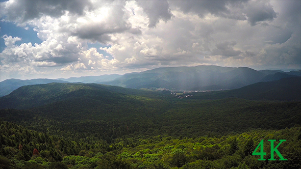 Flying Over the Forest While Raining, Stock Footage | VideoHive
