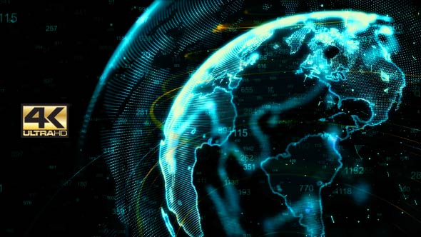 Digital Earth Globe Background, Motion Graphics | VideoHive