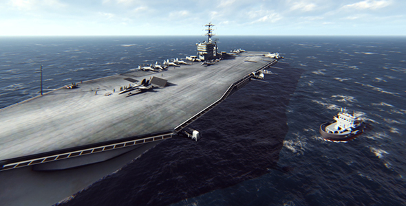 A Large Military Ship in the Ocean, Motion Graphics | VideoHive