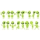 Set of Green Aliens Illustrations, Vectors | GraphicRiver