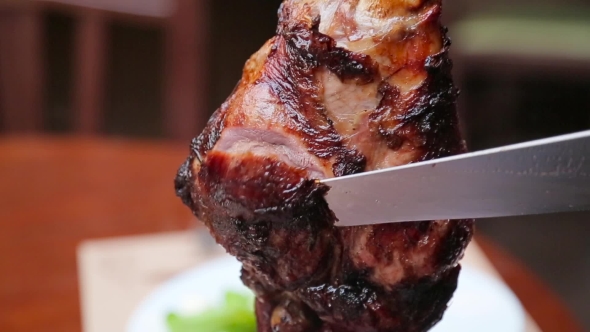 Cutting Off The Crust With Barbecue, Stock Footage | VideoHive