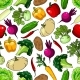 Fresh Picked Vegetables Seamless Pattern, Vectors | GraphicRiver
