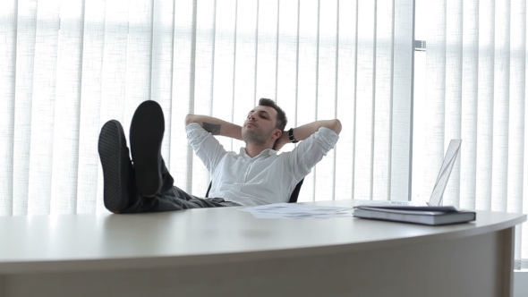 The Young Man Rest In The Office, Stock Footage | VideoHive