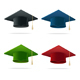 Colorful Student Hat Set Graduated, Vectors | GraphicRiver