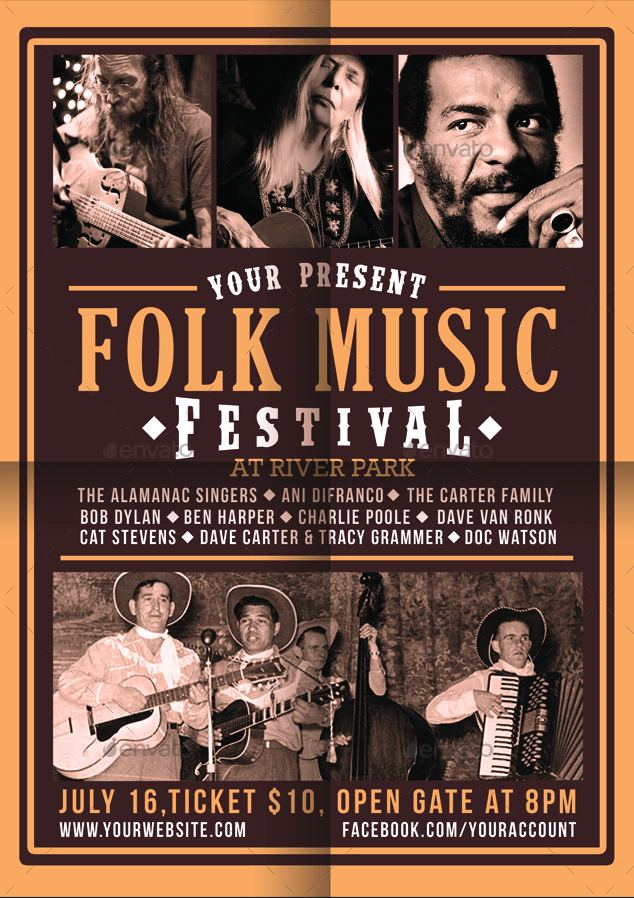 Folk Music Festival, Print Templates | GraphicRiver