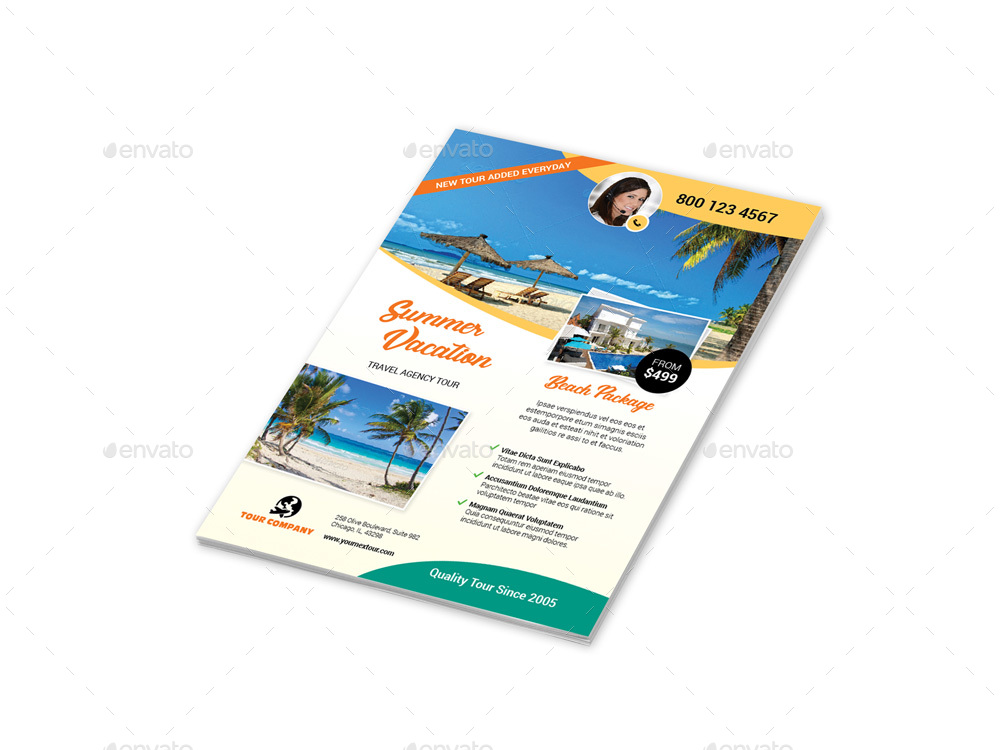 Vacation Tour Flyers – 4 Options, Print Templates | GraphicRiver