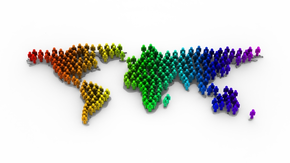 People Form a Map of the World, Motion Graphics | VideoHive