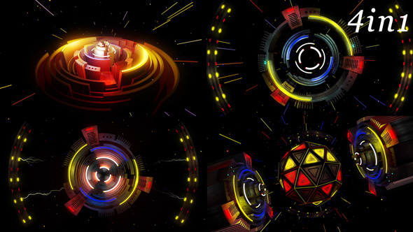 Beat Rotor - VJ Loop Pack (4in1), Motion Graphics | VideoHive