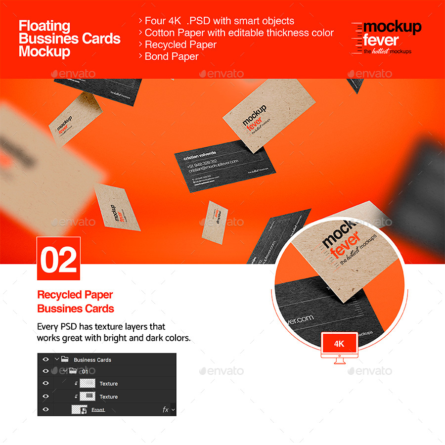 Floating Business Cards Mockup by MockupFever | GraphicRiver
