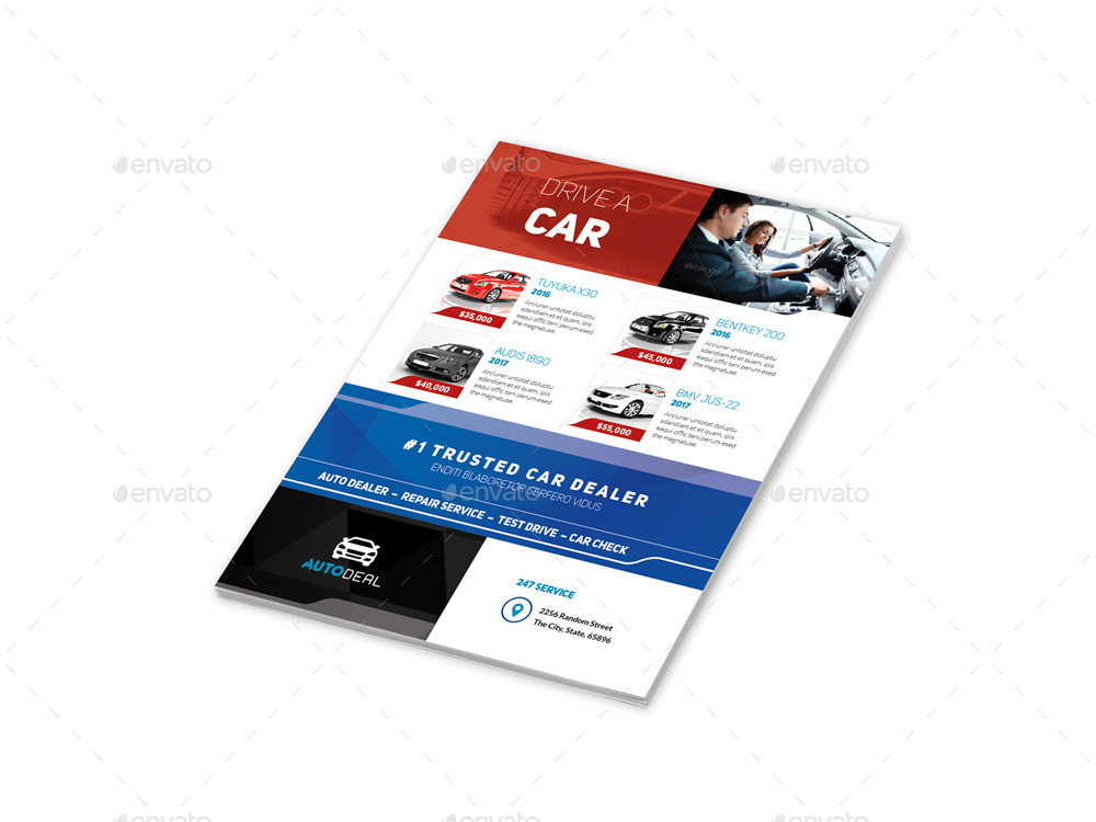 Auto Dealer Flyers – 4 Options, Print Templates | GraphicRiver