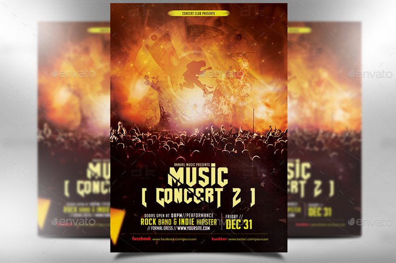 4 in 1 Music Flyer Bundle, Print Templates | GraphicRiver