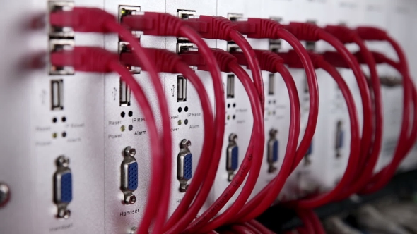 Supercomputer With Cables, Connections And Lamps., Stock Footage ...