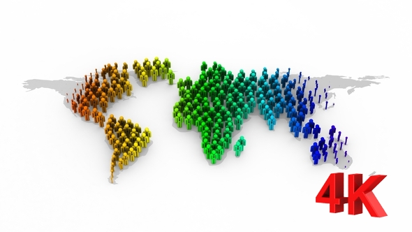 People Form a Map of the World, Motion Graphics | VideoHive