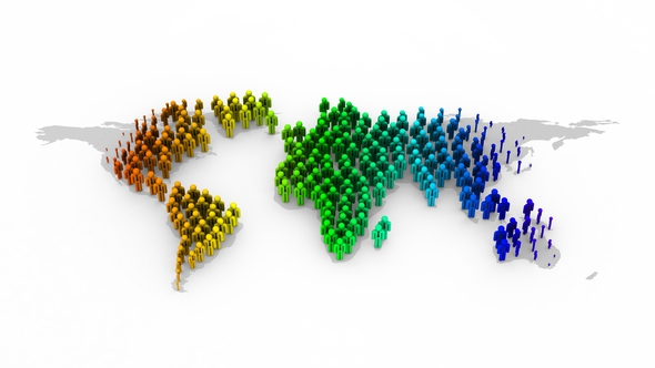 People Form a Map of the World, Motion Graphics | VideoHive