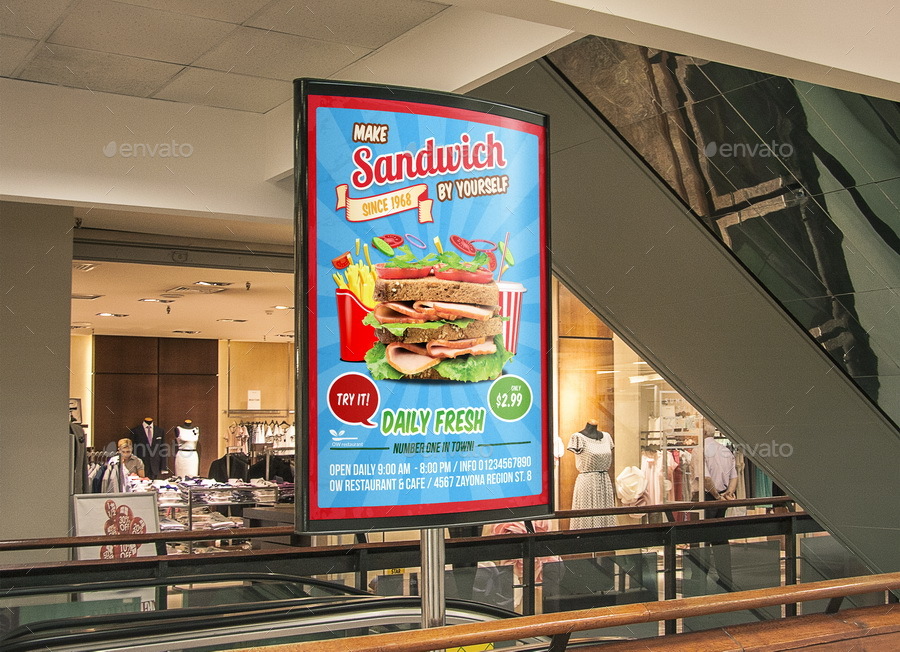 Sandwich Restaurant Advertising Bundle, Print Templates | GraphicRiver