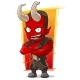 Cartoon Strong Evil Daemon with Horns, Vectors | GraphicRiver