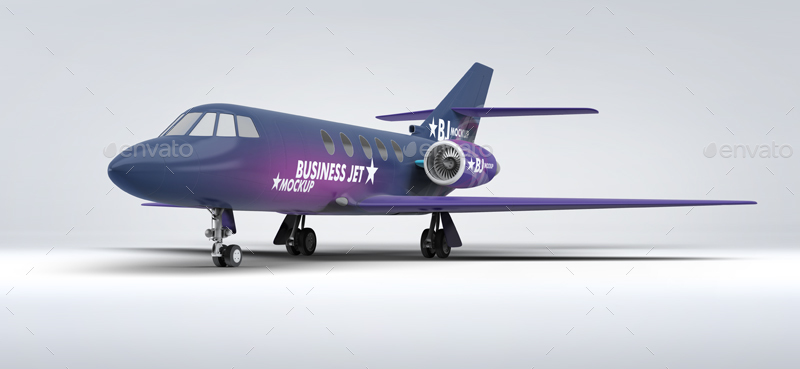 Business Jet Mock-Up, Graphics | GraphicRiver