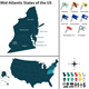 Mid Atlantic States of the United States, Vectors | GraphicRiver