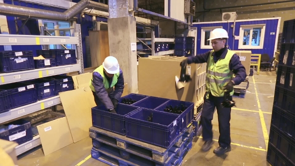 Workers Unloading Boxes With Details, Stock Footage | VideoHive