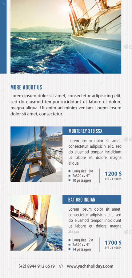4 in 1 DL Yacht Sailing Flyer Bundle, Print Templates | GraphicRiver