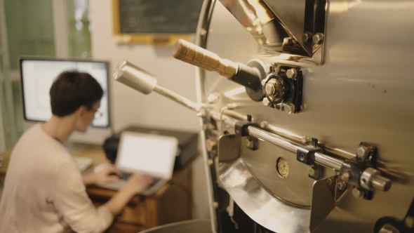 Professional Coffee Roasting Process In Artisan Lab, Stock Footage