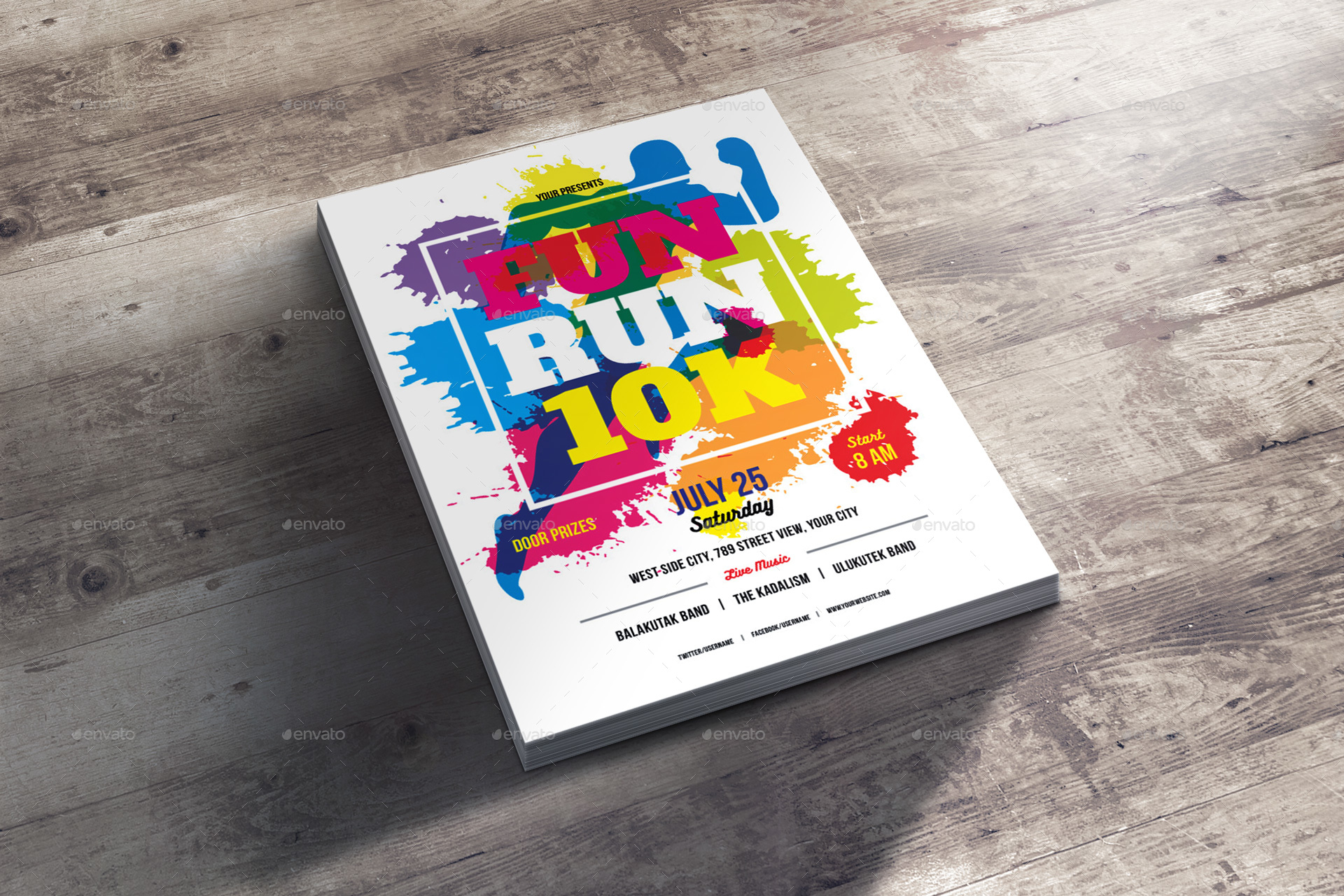 Fun Run 10K Flyer/Poster, Print Templates | GraphicRiver