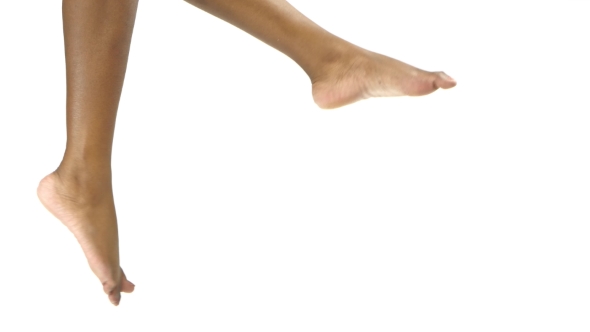 Beautiful Female Legs Isolated Over White Background. Beauty And Skin ...