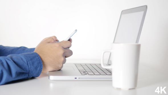 Use Smartphone And Computer, Stock Footage | VideoHive