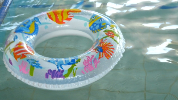 Circle Floating In The Pool , Stock Footage | VideoHive