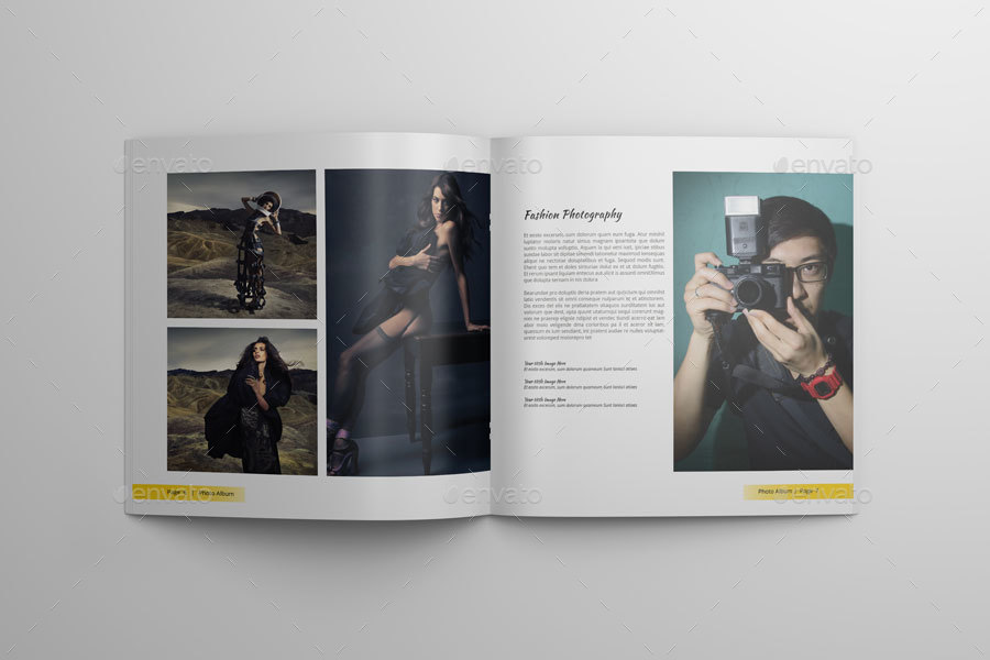 18 Pages Square Photo Album Portofolio Photographer, Print Templates