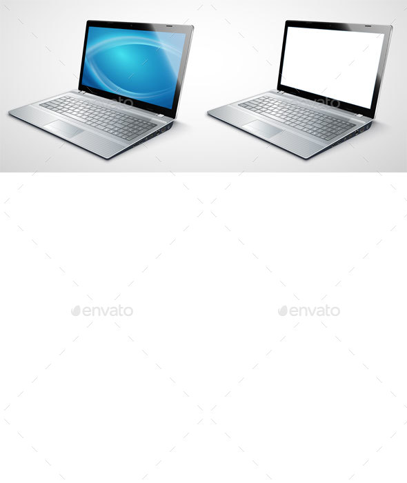 Realistic Modern Laptop Template , Vectors | GraphicRiver
