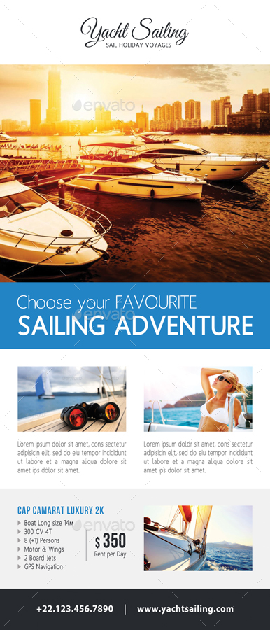4 in 1 Yacht Sailing Banners Bundle, Print Templates | GraphicRiver
